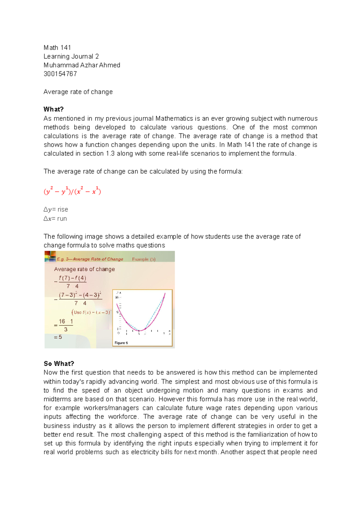 Math 141 Learning Journal - MATH 141 - UFV - Studocu