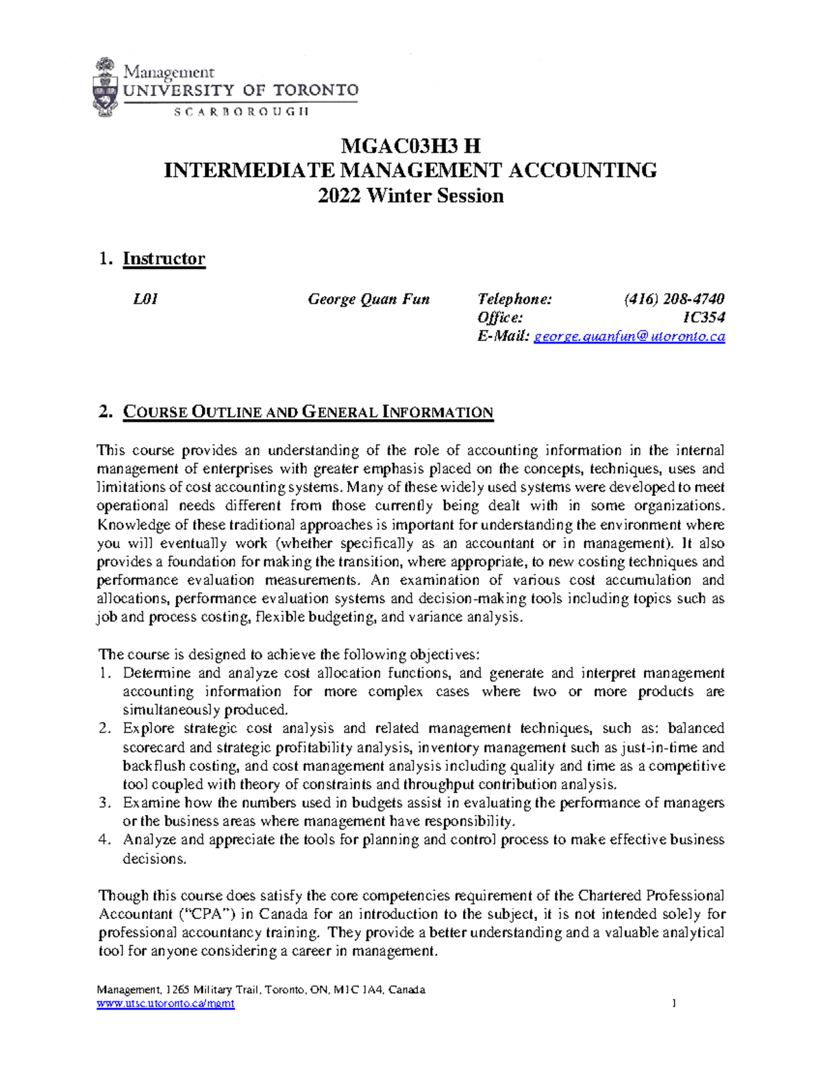 2022W MGAC03 Course Outline 9th Edition - MGAC03 - U of T - Studocu