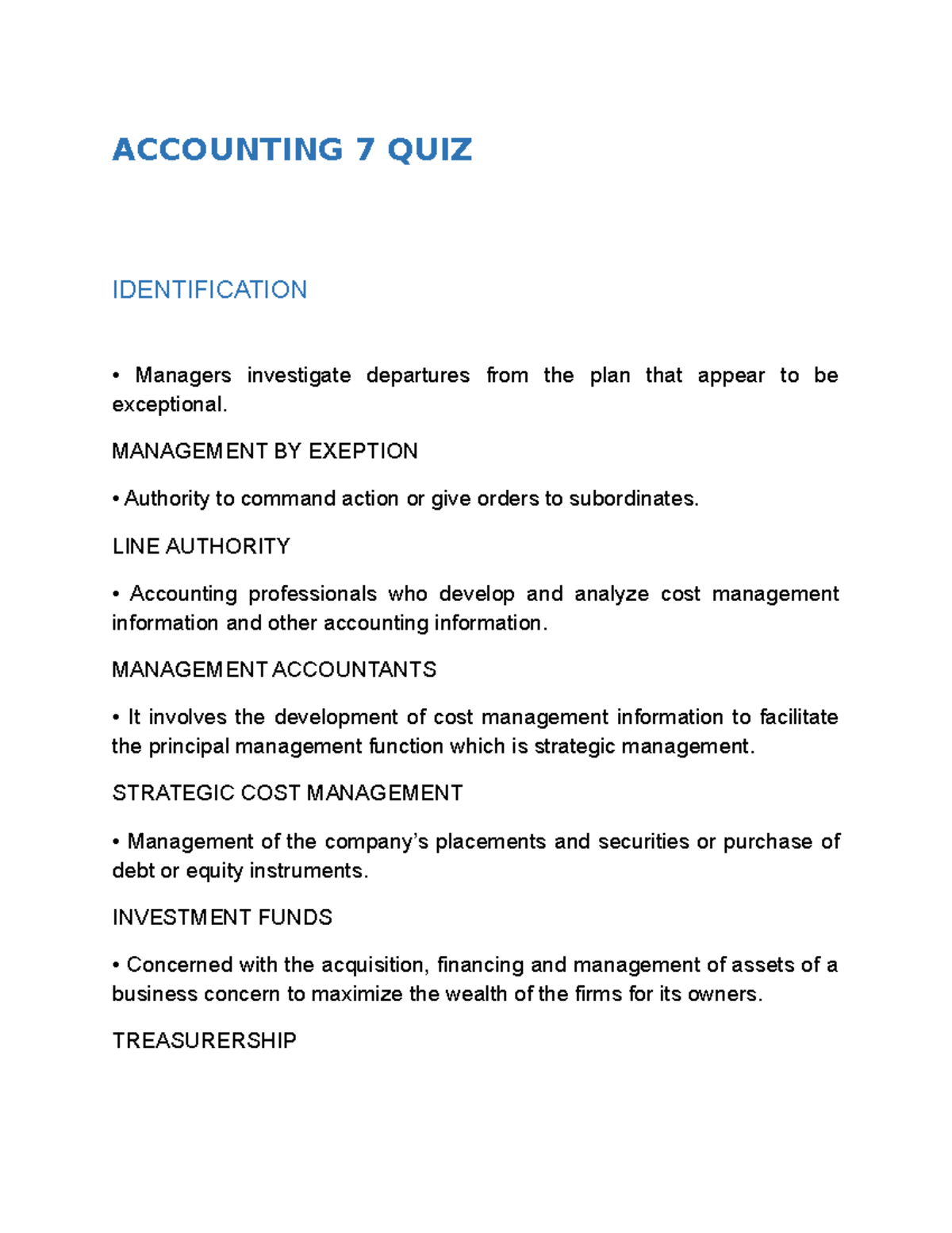 Accounting 7 QUIZ( Identification) - ACCOUNTING 7 QUIZ IDENTIFICATION ...
