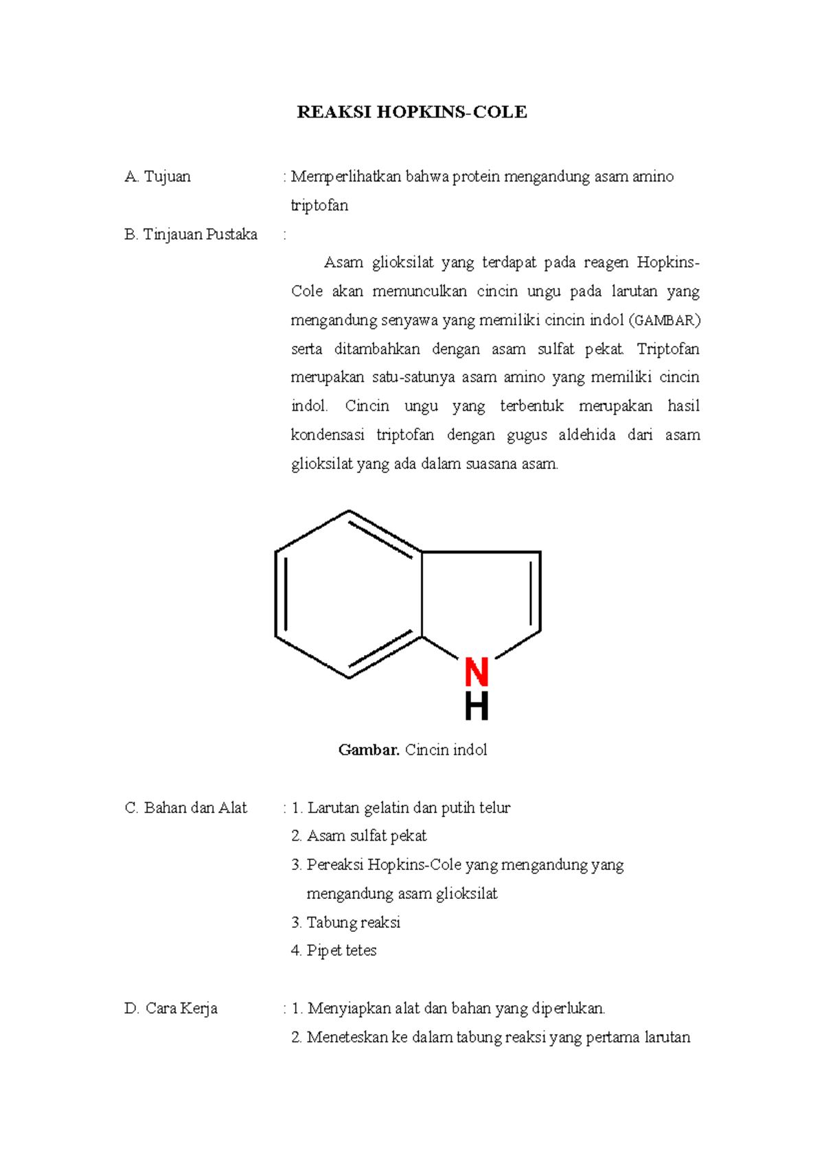 Laporan Praktikum Biokimia Identifikasi Makromolekul Reaksi Hopkins ...