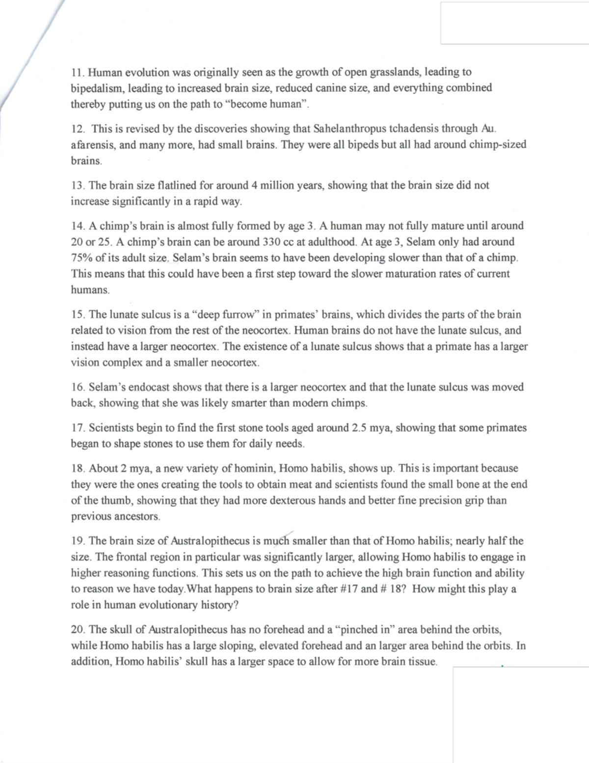 Becoming Human Part 1 Notes pg. 2 - 11. Human evolution was originally ...