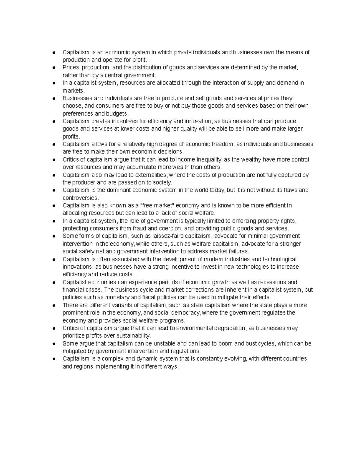 Modern American Civilization - Capitalism is an economic system in ...