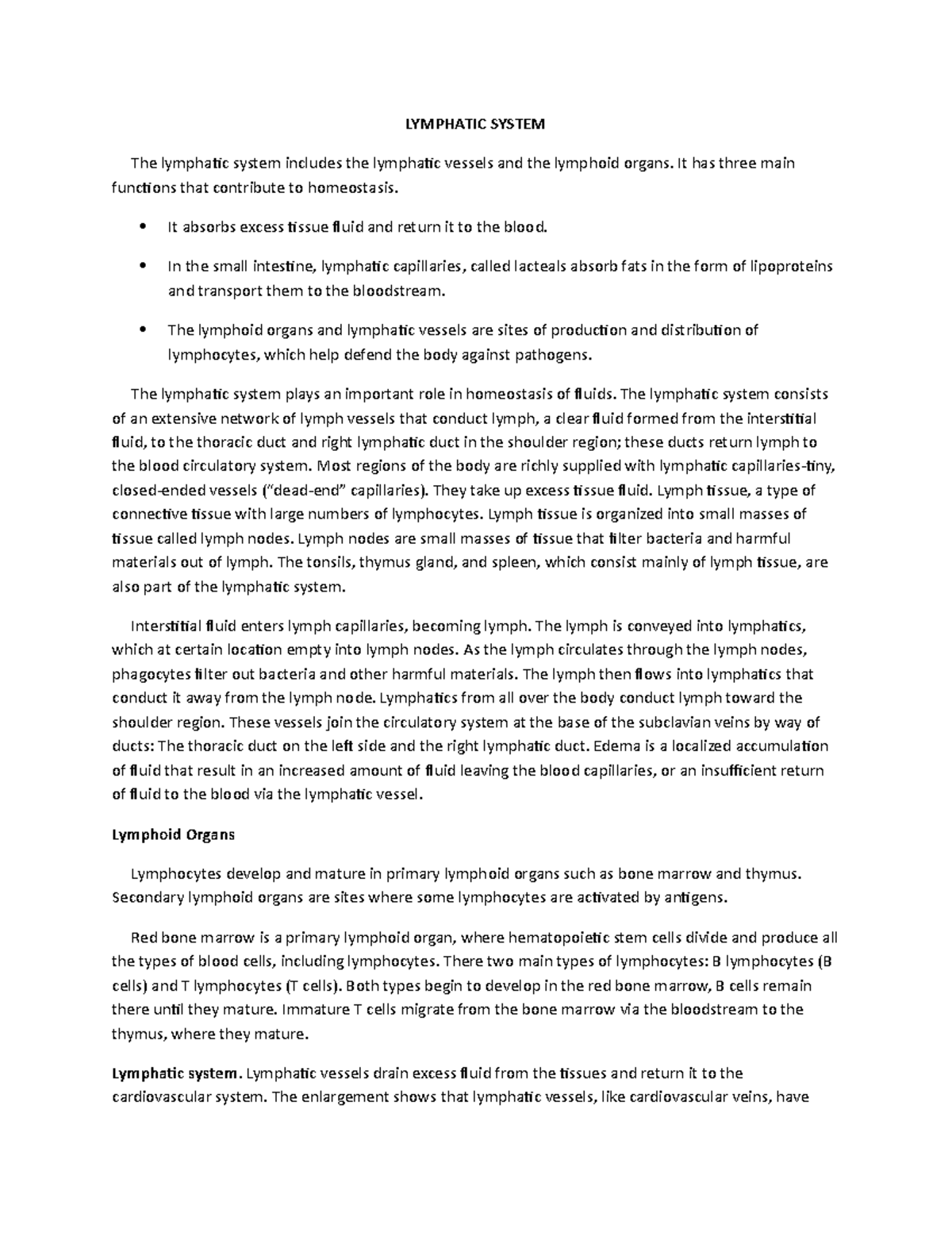 THE Lymphatic System & Organ - Biology - LYMPHATIC SYSTEM The lymphatic ...