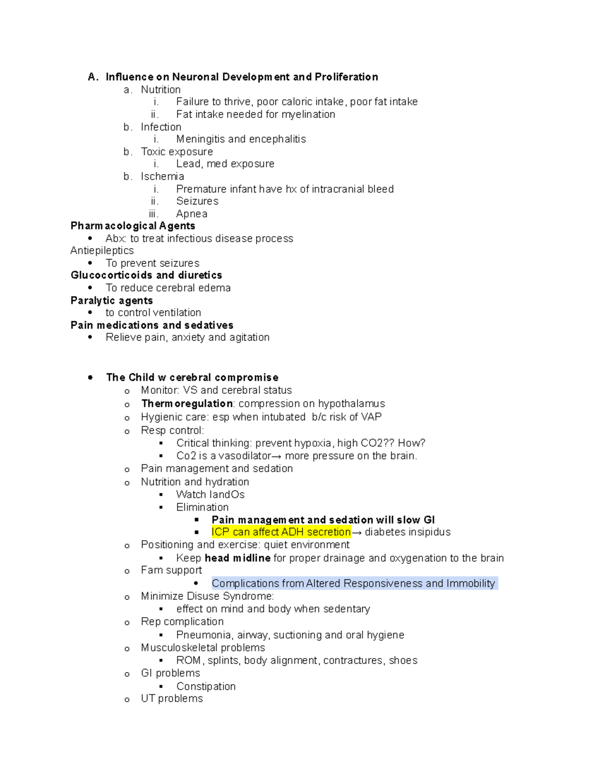 Studydocu - renal - A. Influence on Neuronal Development and ...