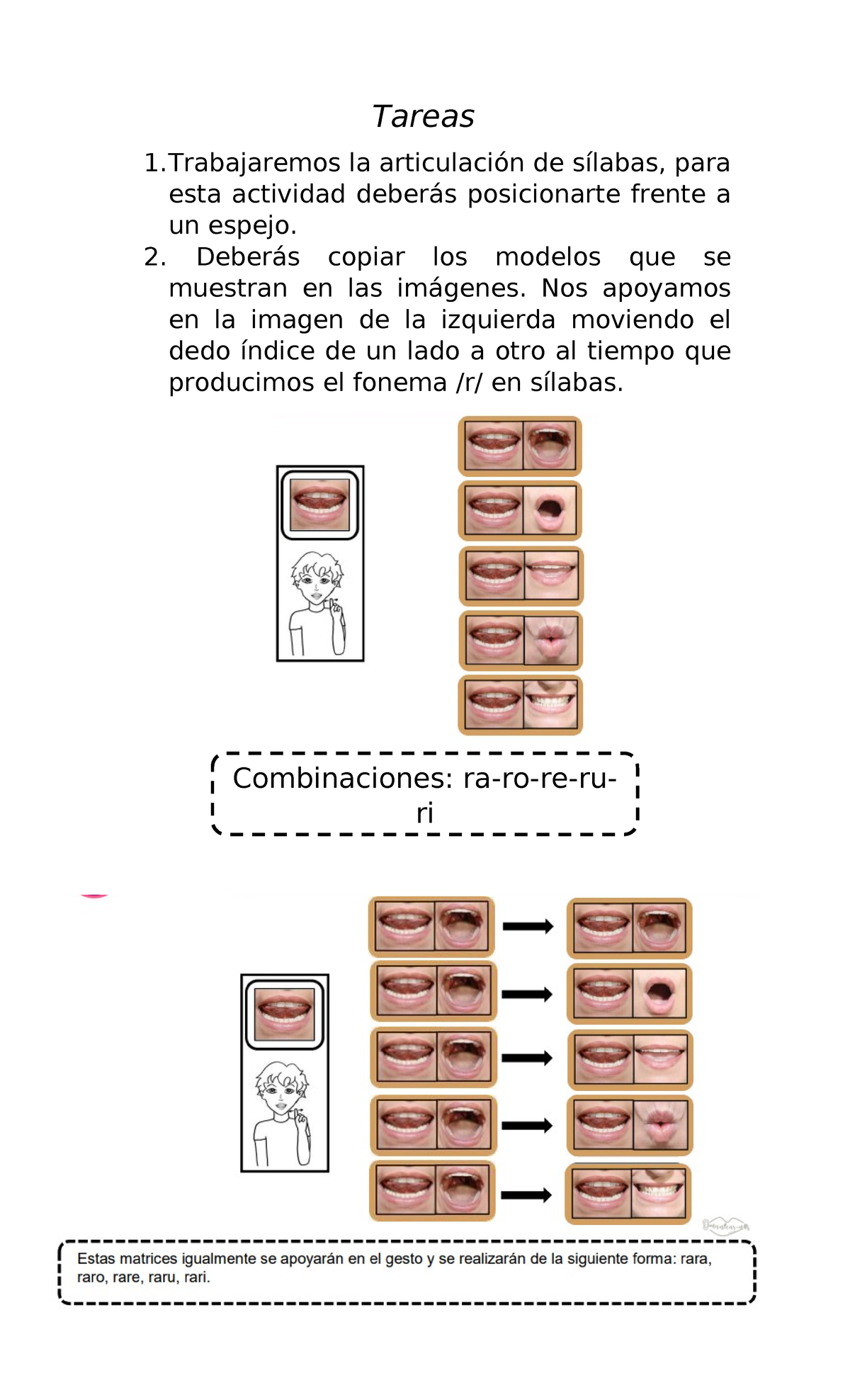 Actividad fonema r en silabas - Tareas 1 la articulación de sílabas ...