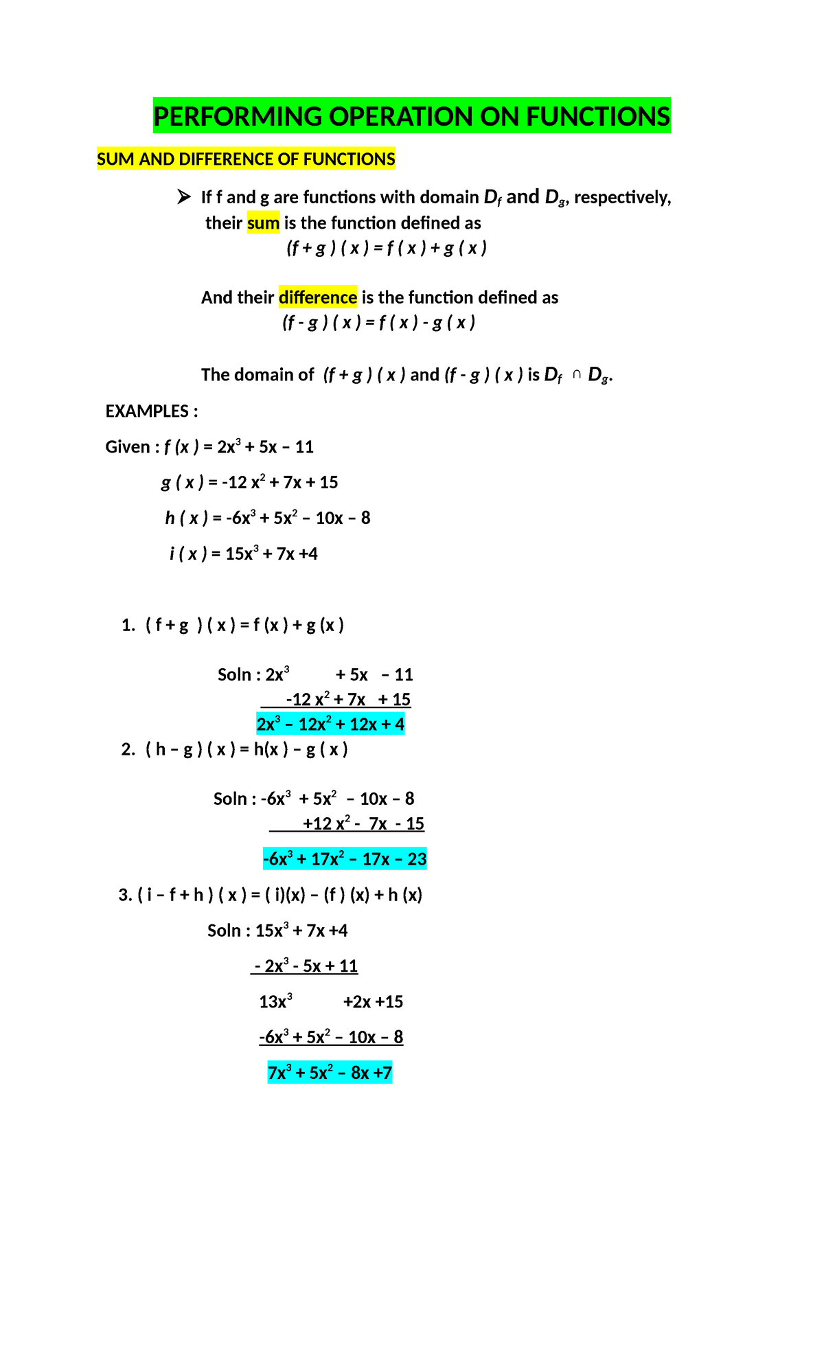 2024 2025 Lecture IN GEN MATH W 2 - PERFORMING OPERATION ON FUNCTIONS ...