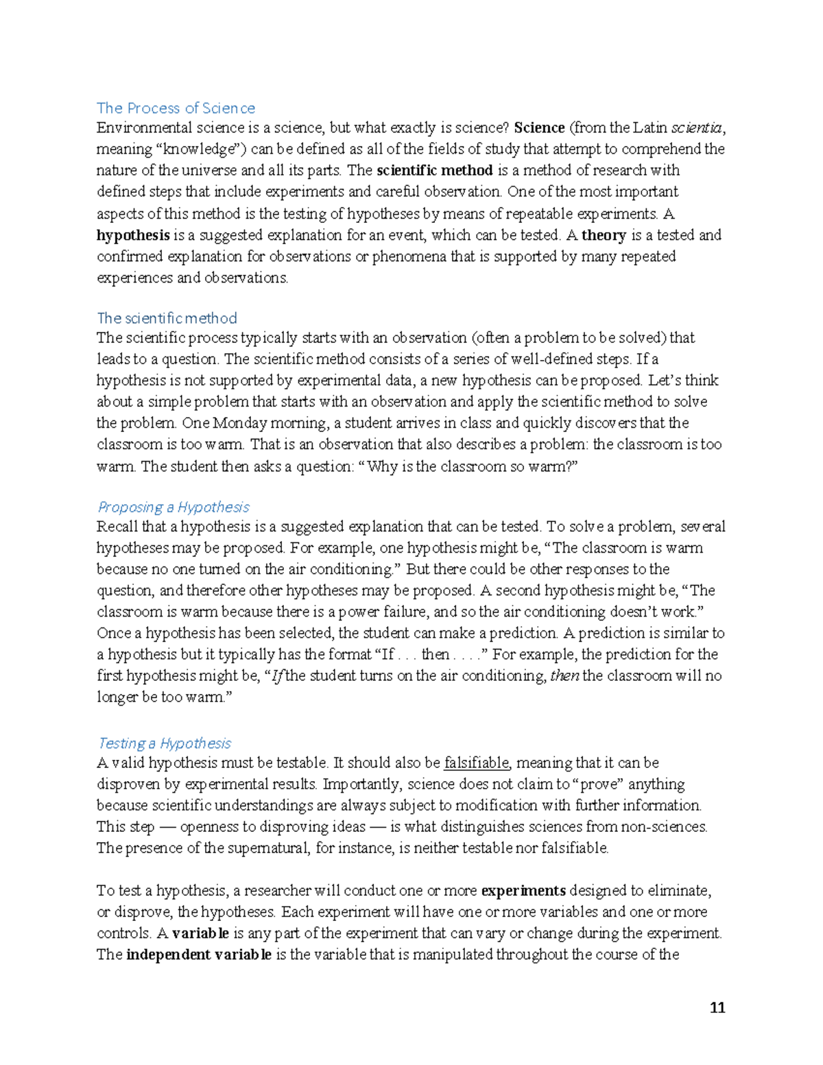 The Process of Science - The Process of Science Environmental science ...