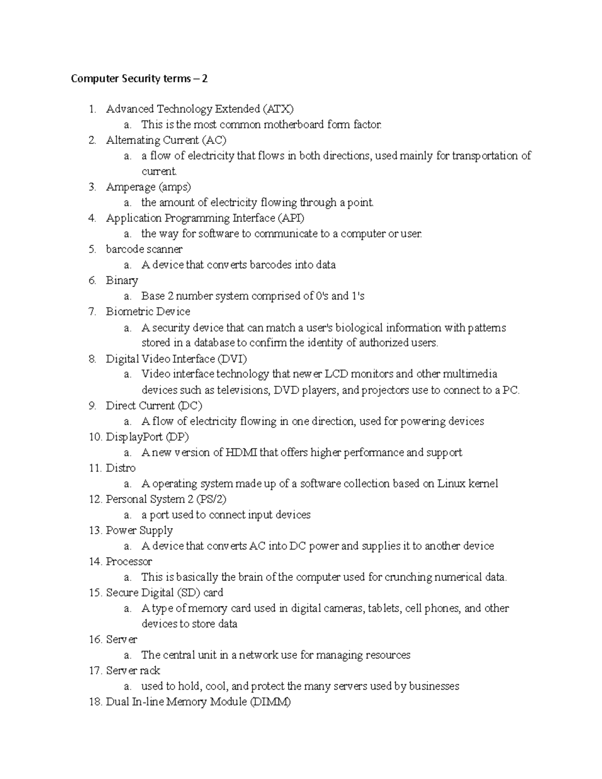 (2) computer science terms 1 - Computer Security terms – 2 Advanced ...