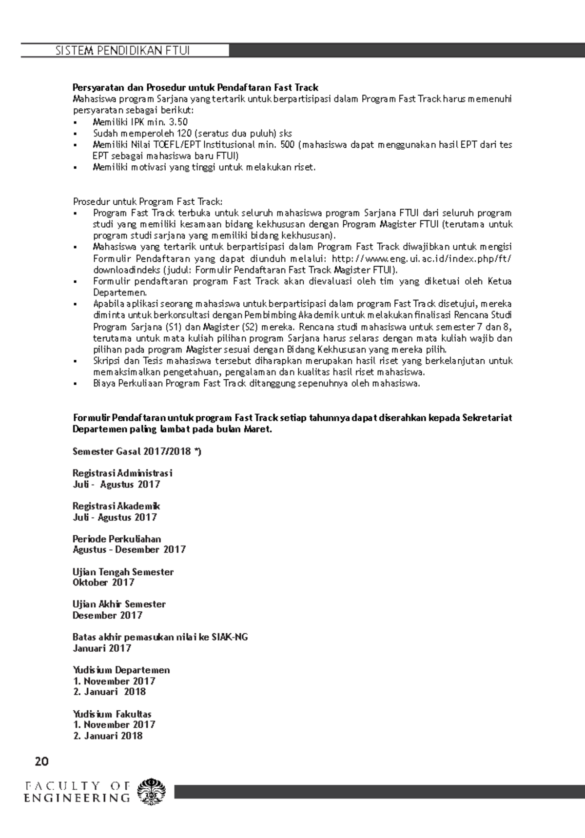 BUKU Sipil Indonesia 21 - 20 Persyaratan dan Prosedur untuk Pendaftaran Fast Track Mahasiswa ...