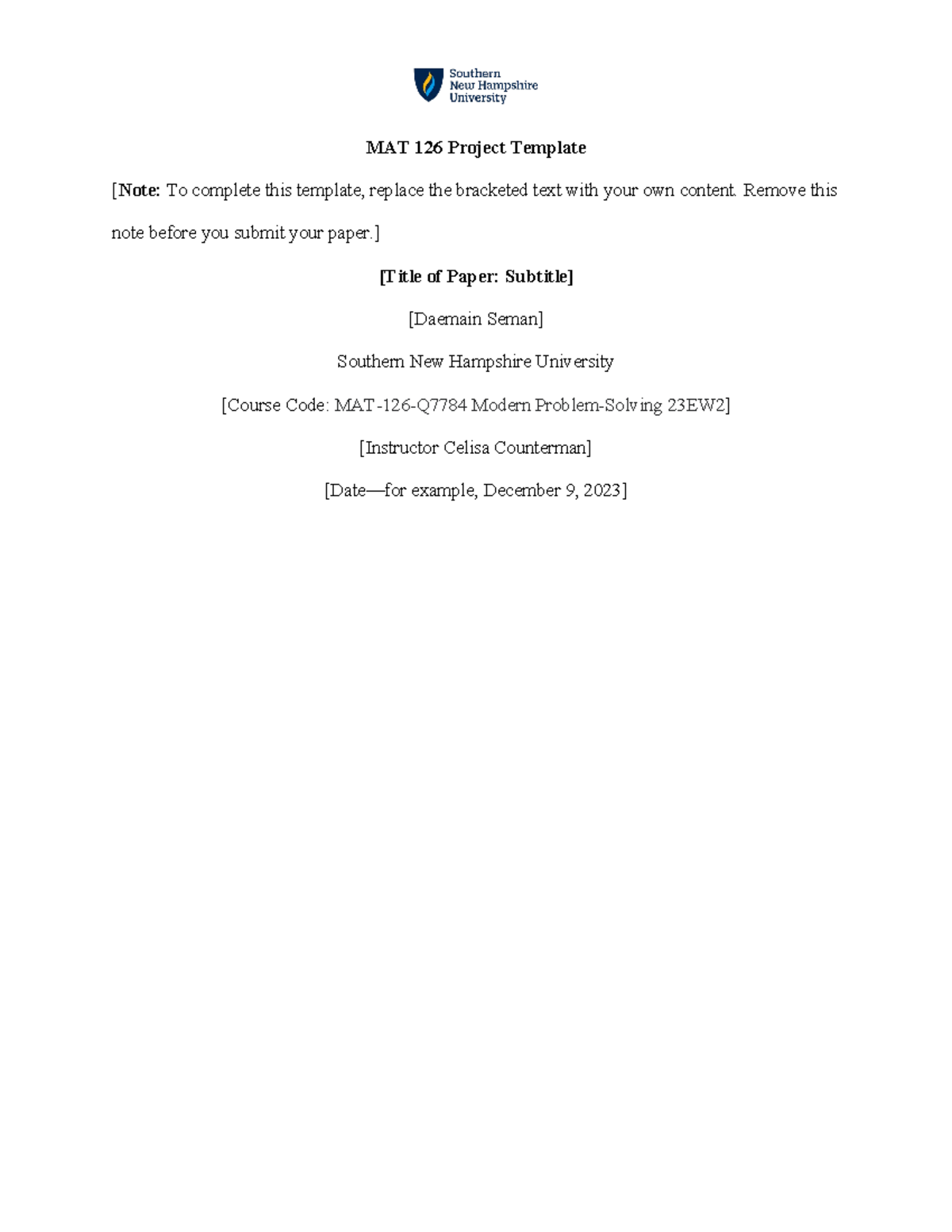 MAT 126 Project Module 7 - MAT 126 Project Template [Note: To complete ...