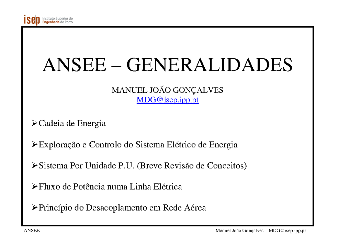 Generalidades Ansee MDG 2023 2024 - ANSEE Manuel João Gonçalves – MDG ...