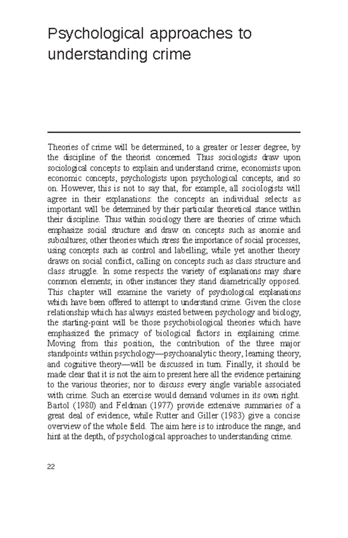 Psychological approaches to understanding crime - Psychological ...