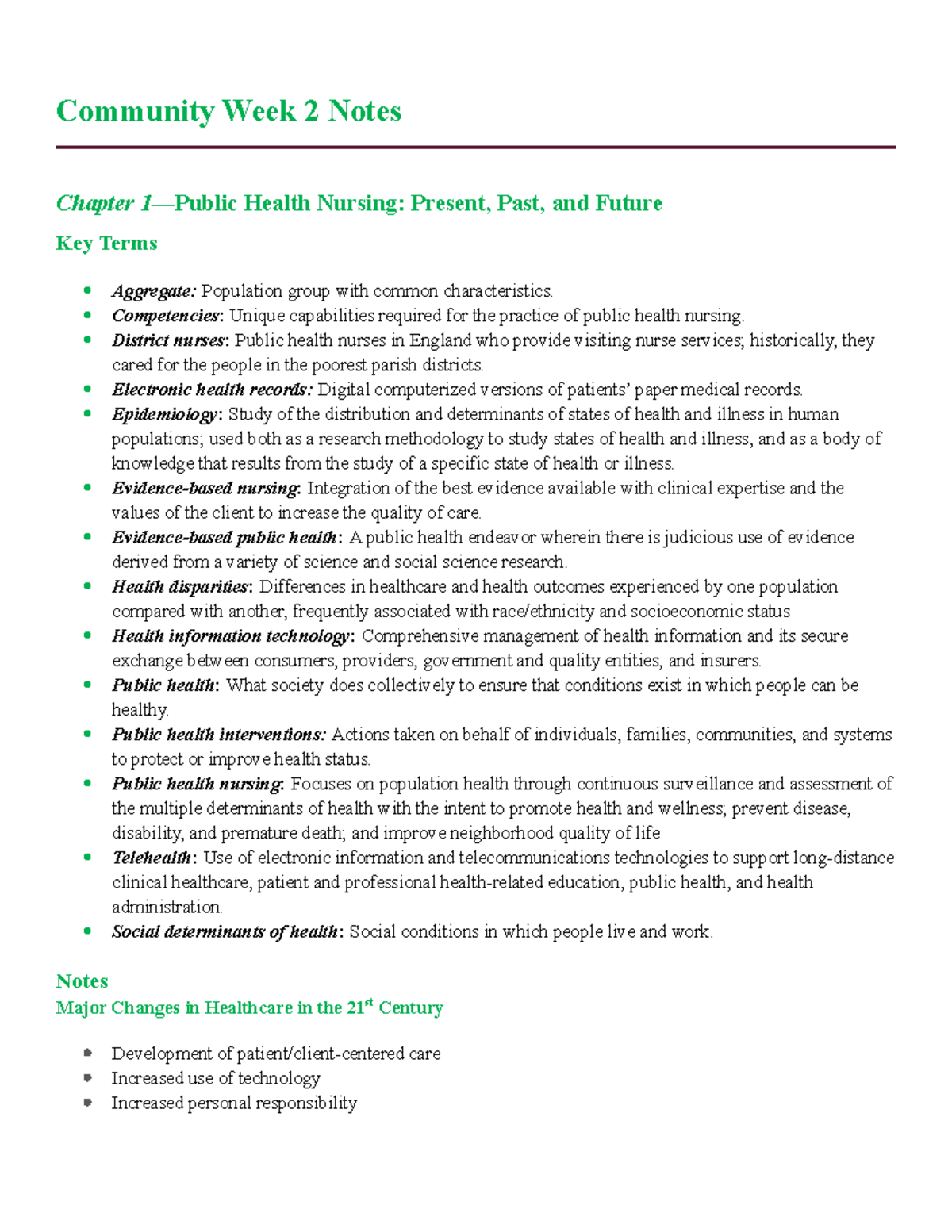 Community Week 2 Notes - Community Week 2 Notes Chapter 1 —Public ...