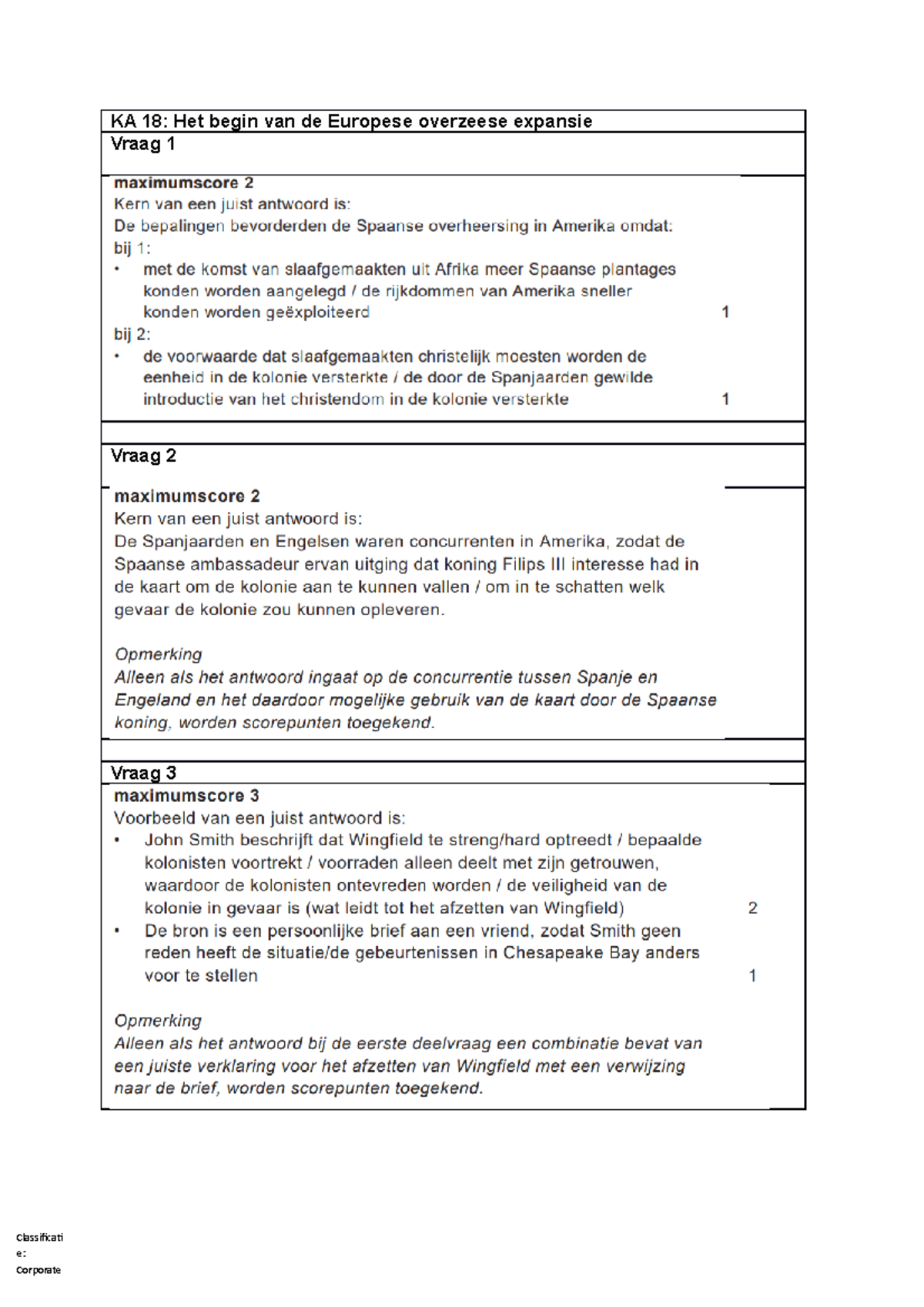 Examenopdrachten antwoorden - KA 18: Het begin van de Europese ...