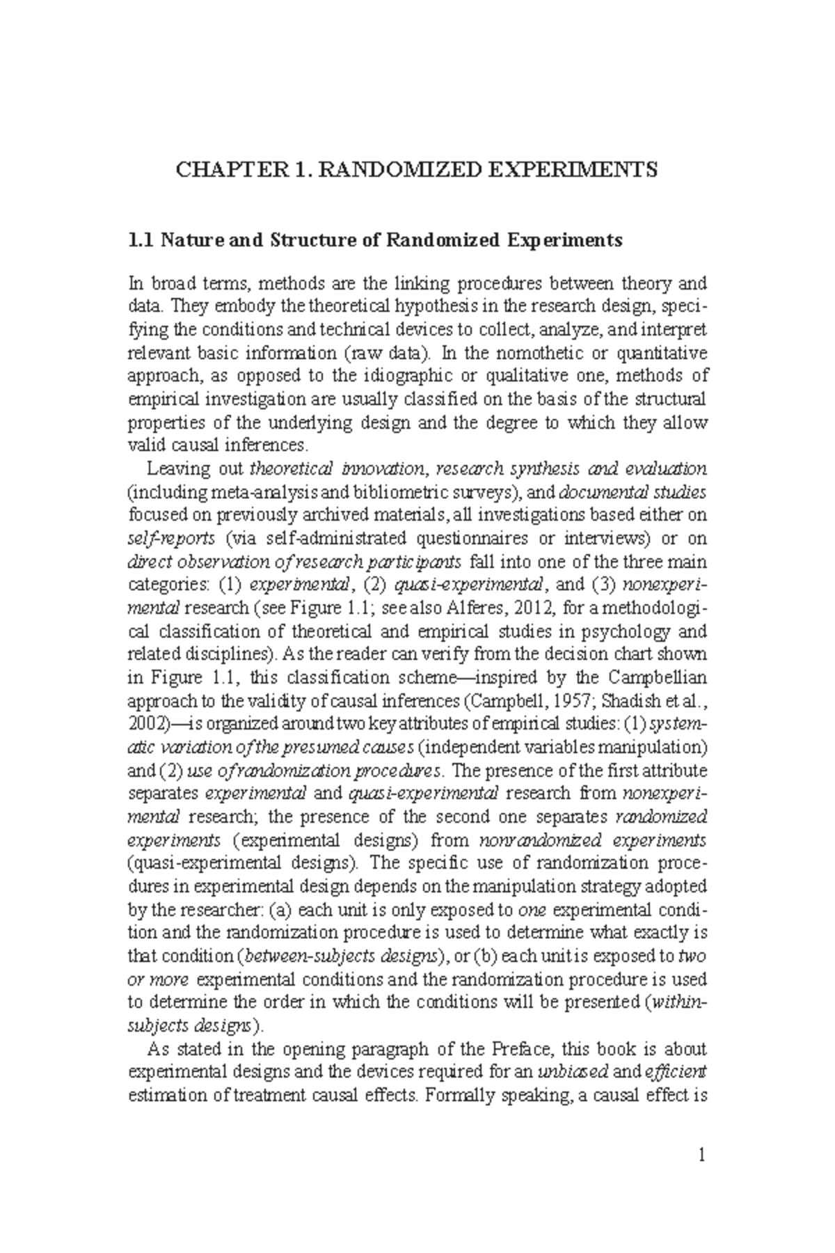 51116 book item 51116 - 1 CHAPTER 1. RANDOMIZED EXPERIMENTS 1 Nature and Structure of Randomized ...
