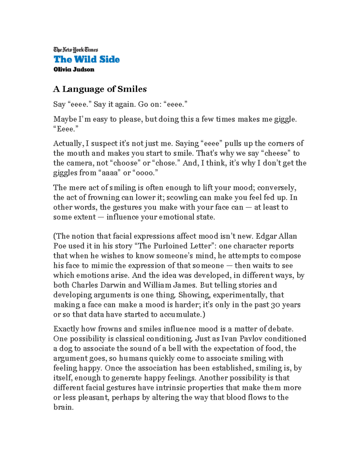 A Language of Smiles - ” Say it again. Go on: “eeee.” Maybe I’m easy to ...