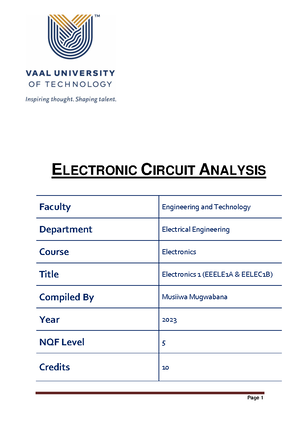 Technical Report Template - Electronics 1(2) - VUT - Studocu