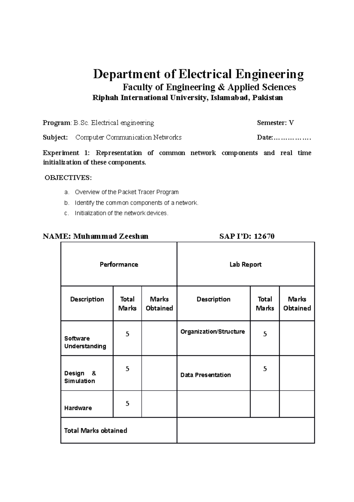computer communication network muhammad zeeshan - Department of ...