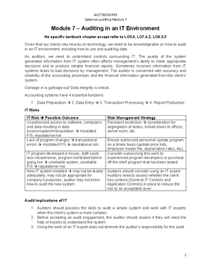 Module 6 External Audit Sampling 495 soln - External auditing Module 6 – Audit Sampling Chapter ...