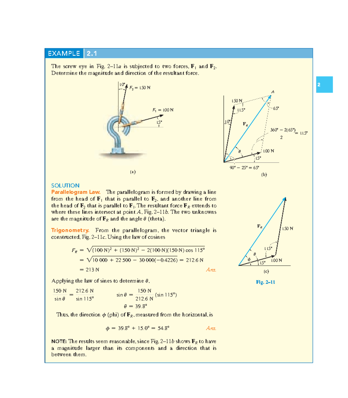 Mechanic statics 5 - Lecture notes and examples - 2 The screw eye in ...