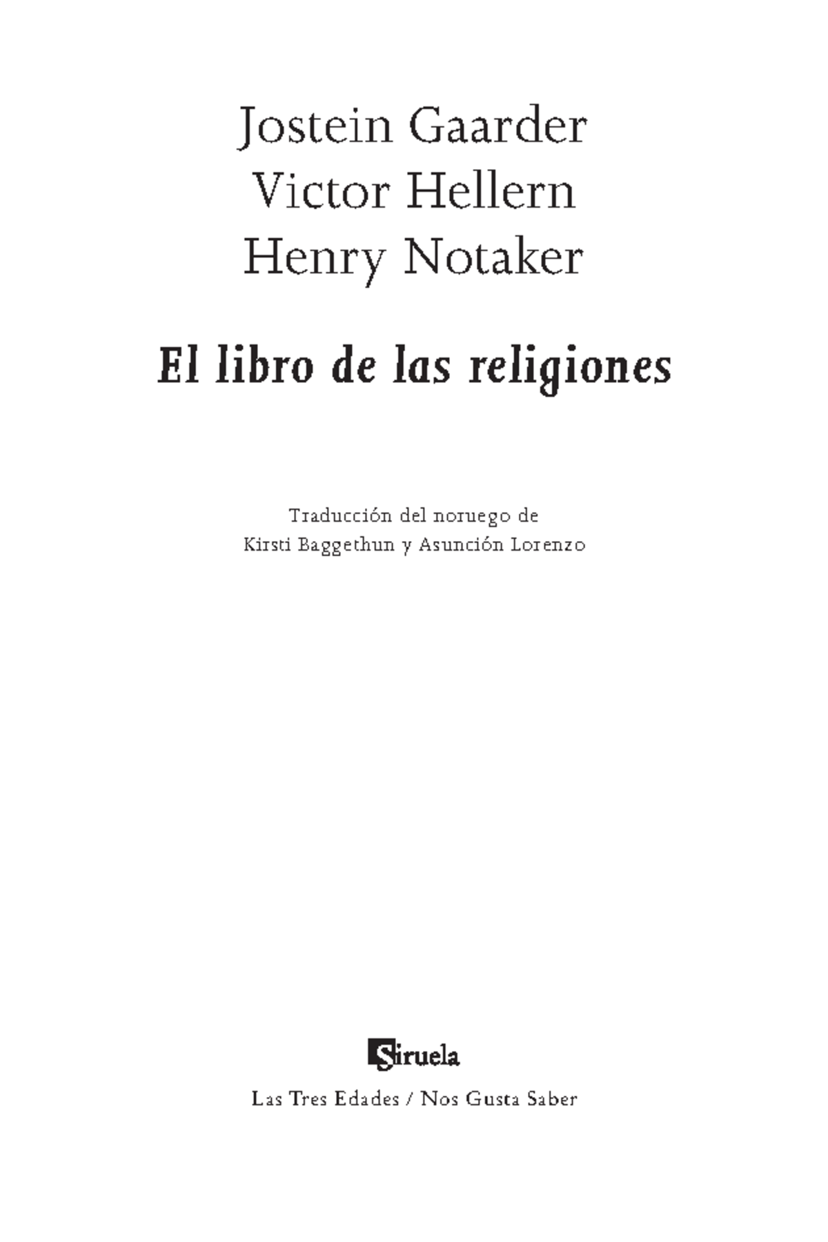 El libro de las religiones-Gaader - Jostein Gaarder Victor Hellern ...