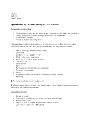 ENG 282 SP23 Week 2 notes - Amy Lin ENG 282 Week 2 Notes Which map is ...