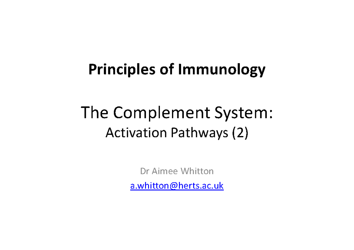 L7 TCS3 - Activation Pathways (2) 21-22 (PPTS) - Principles of ...