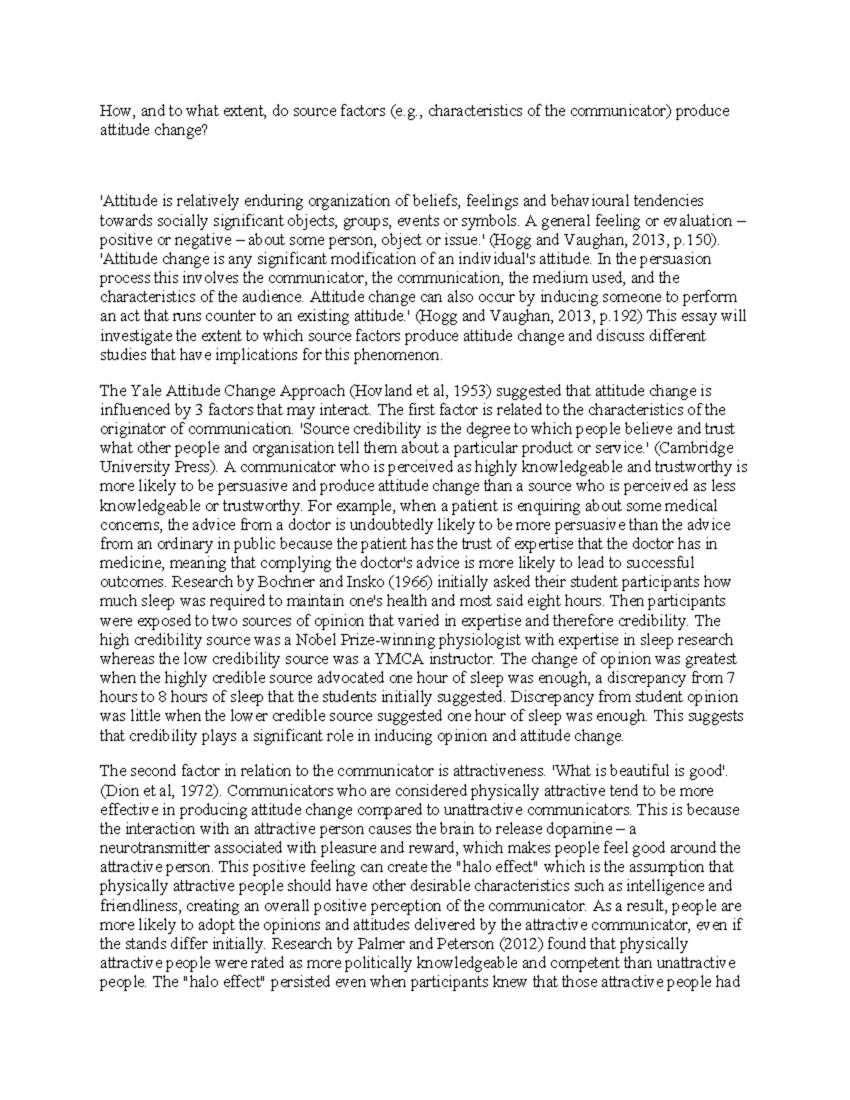 CR1013 Summative Essay - How, and to what extent, do source factors (e ...