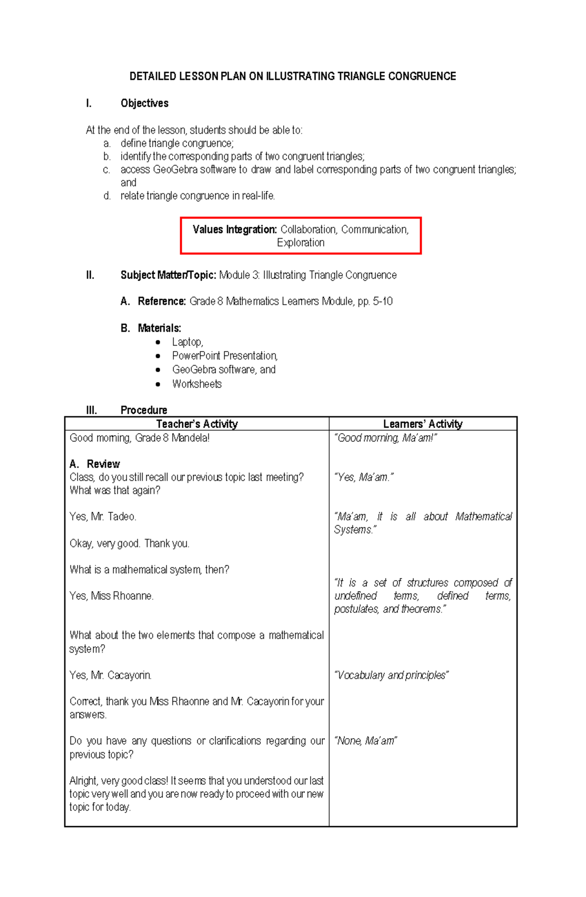 Sample Detailed Lesson Plan - DETAILED LESSON PLAN ON ILLUSTRATING ...