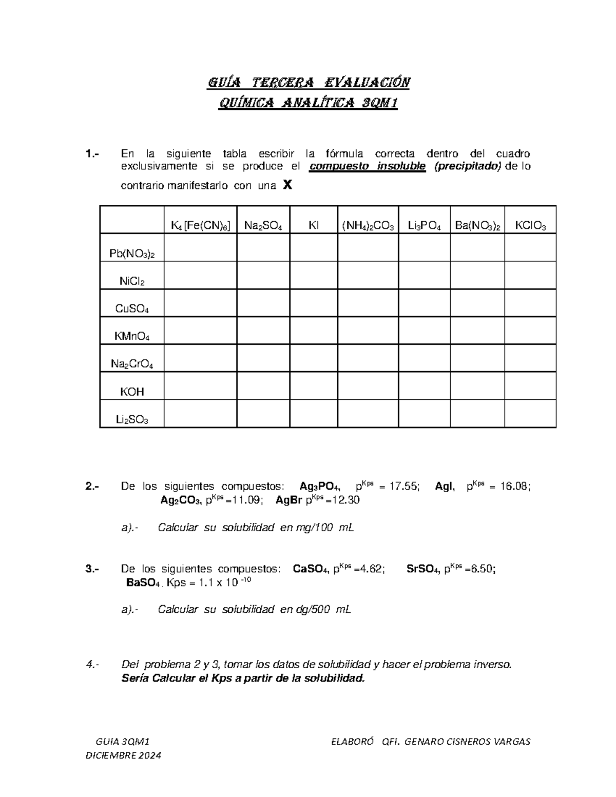 GUIA Tercera EVAL DIC 23A - GUIA 3QM1 ELABORÓ QFI. GENARO CISNEROS ...