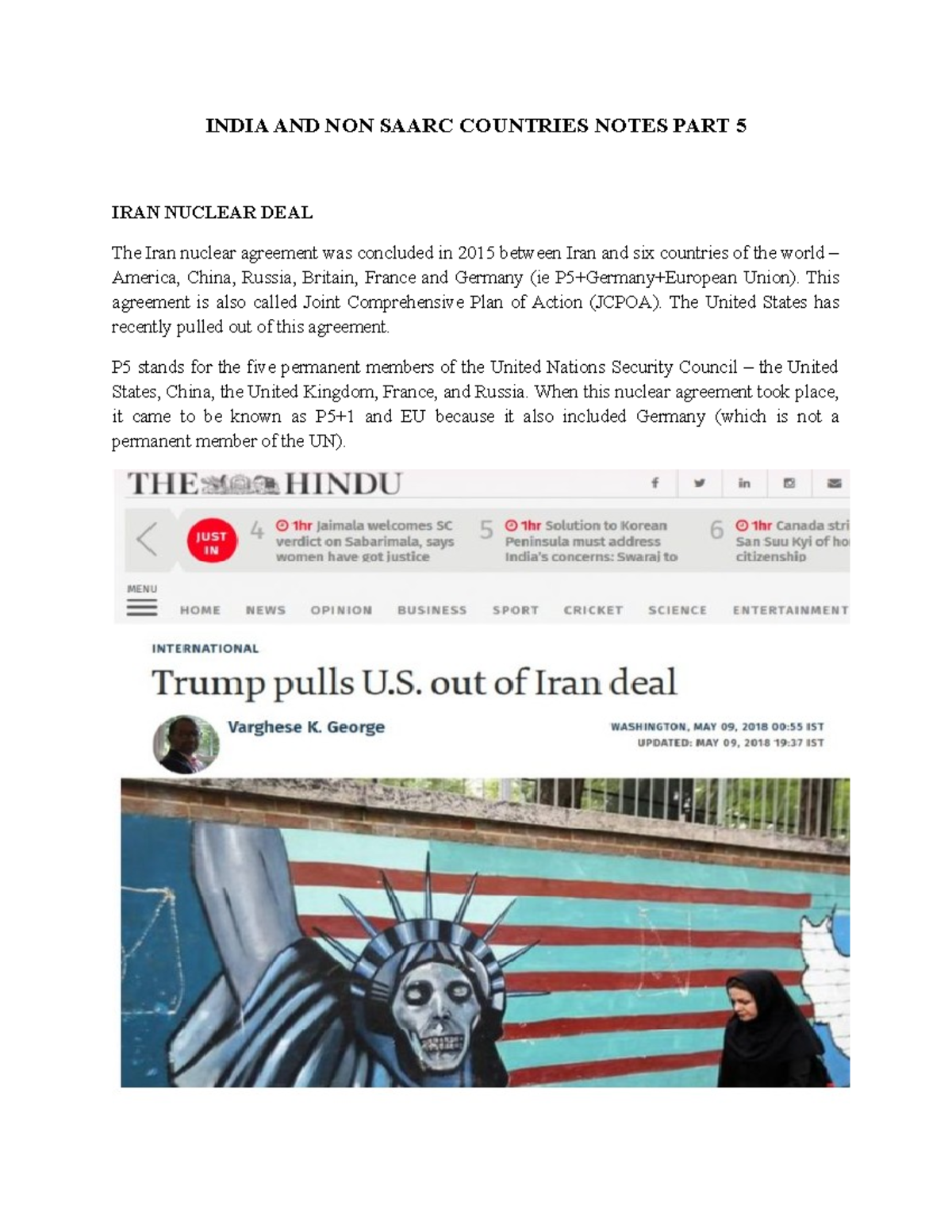 India AND NON-SAARC Countries Notes PART 5 - INDIA AND NON SAARC ...