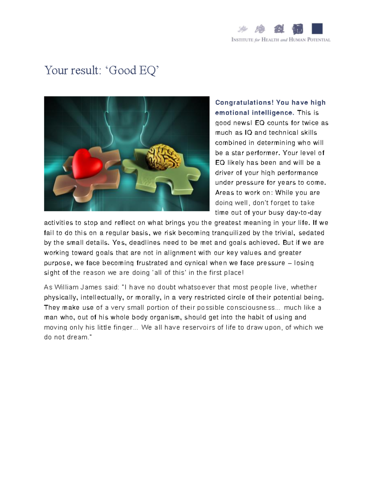 Good-EQ - Good EQ Test - Your result: 8Good EQ Congratulations! You ...