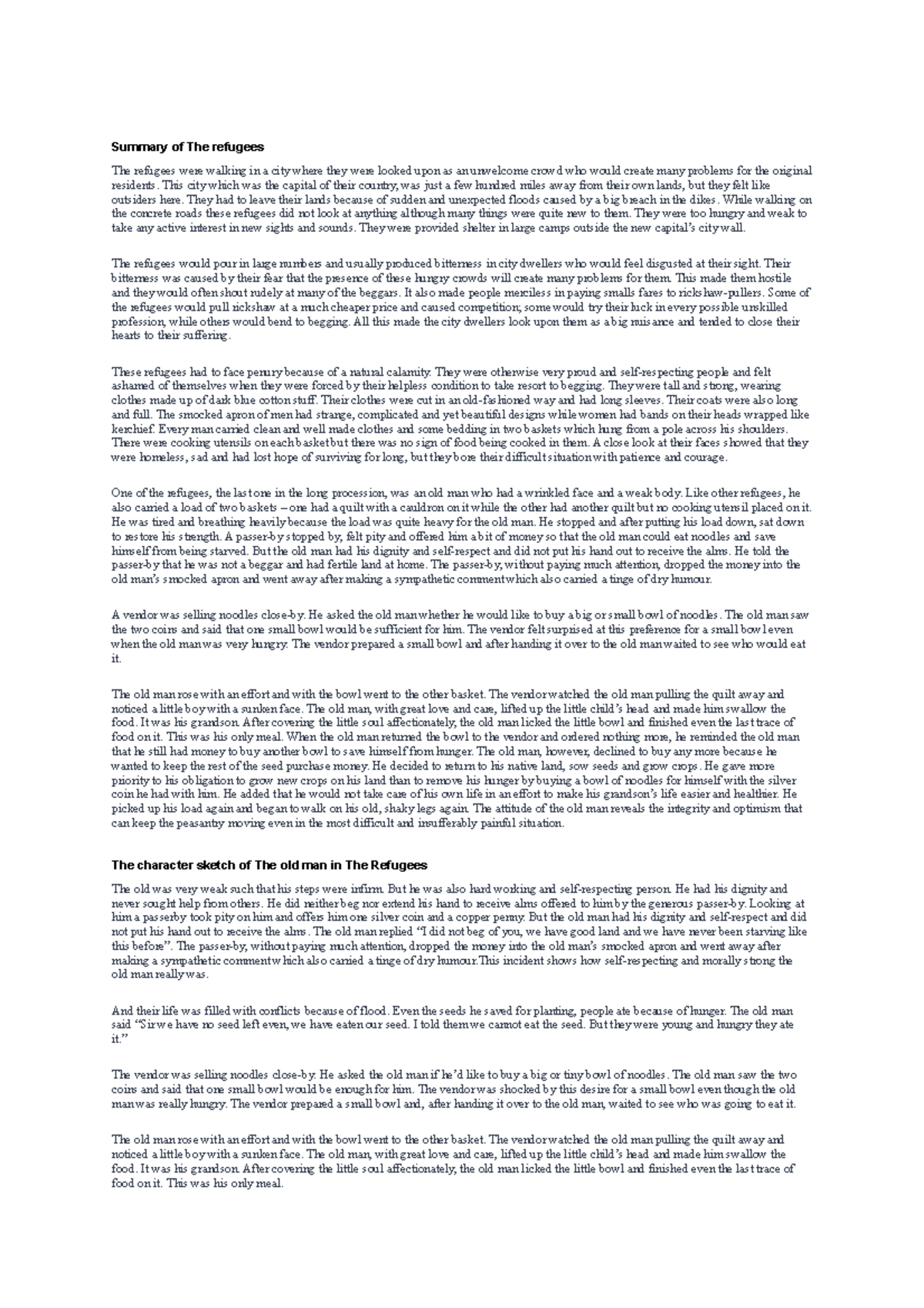 Summary of The refugees - This city which was the capital of their ...