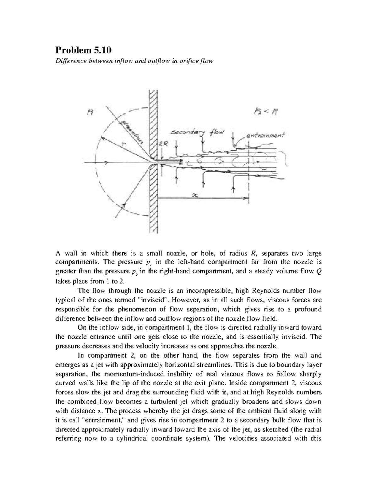 5.10 Nozzle - in and out flows - Problem 5. Difference between inflow ...