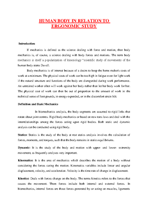 Fundamentals OF WORK Physiology, Muscular Efforts, Energy Consumption ...