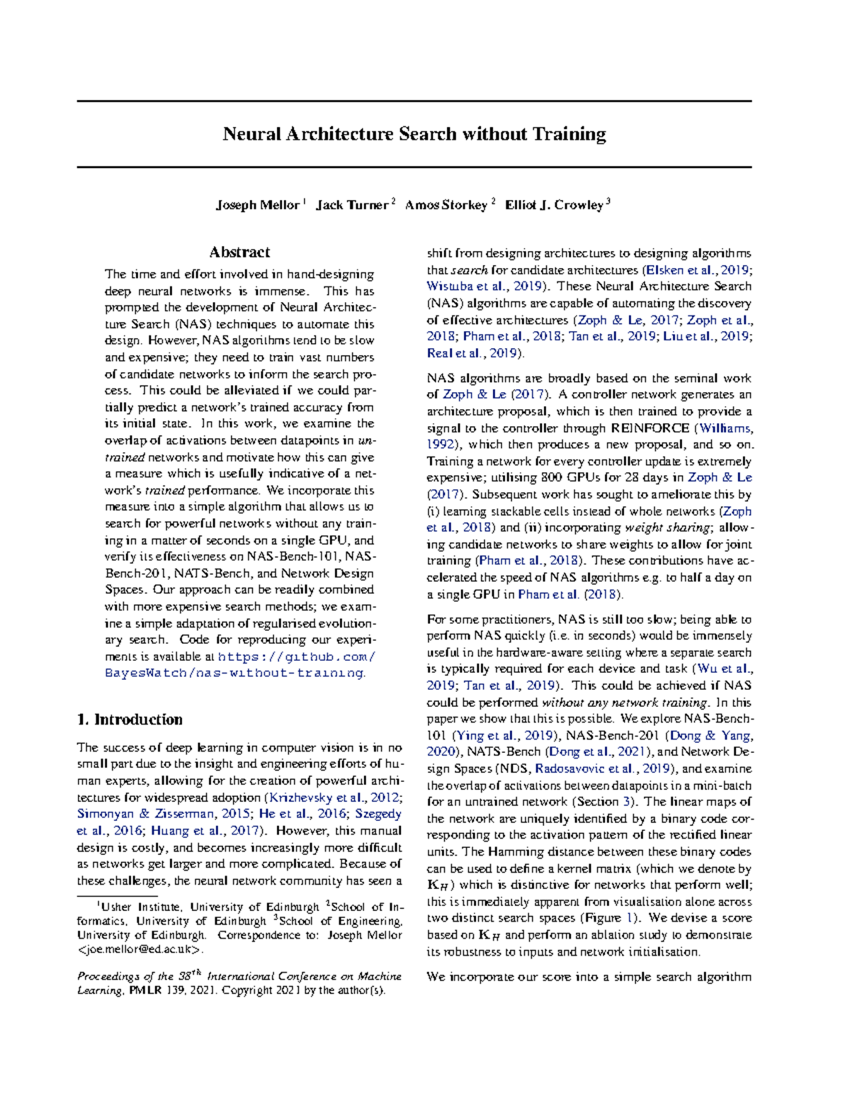 Mellor 21a - Tutorial - Joseph Mellor 1 Jack Turner 2 Amos Storkey 2 ...