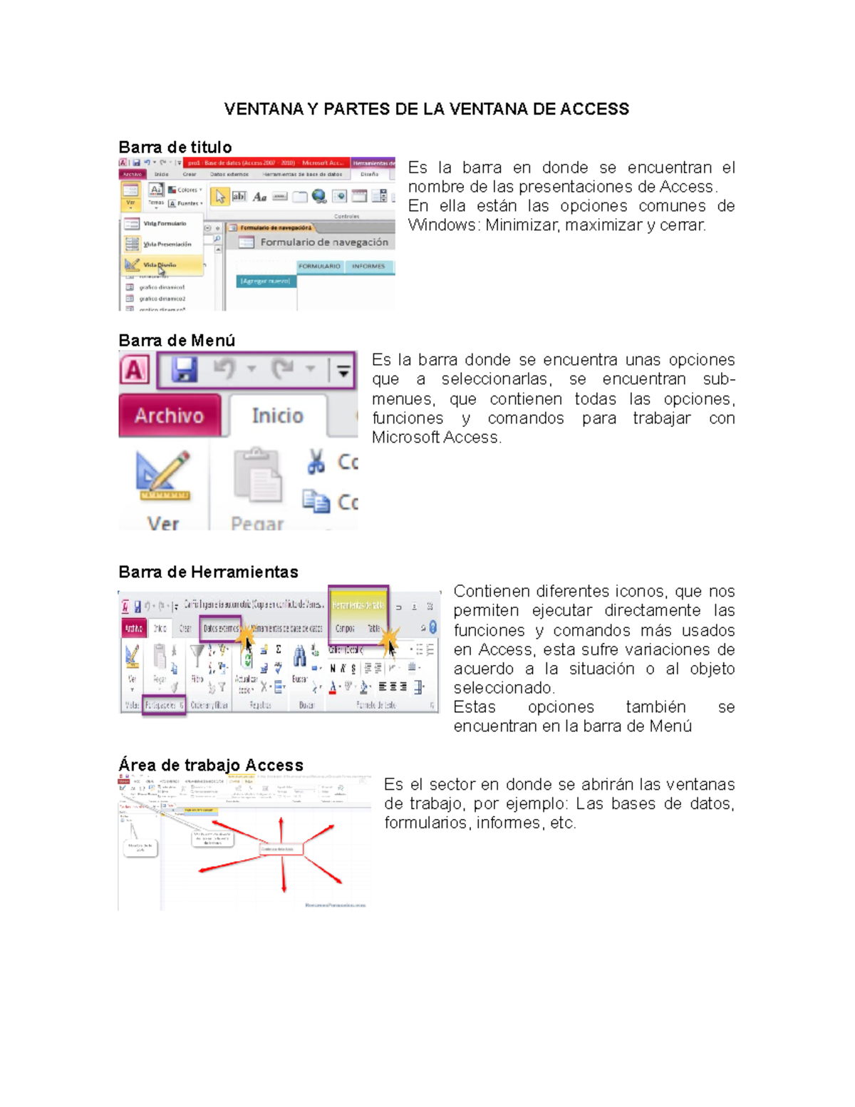 Ventana Y Partes DE LA Ventana DE Access - VENTANA Y PARTES DE LA ...