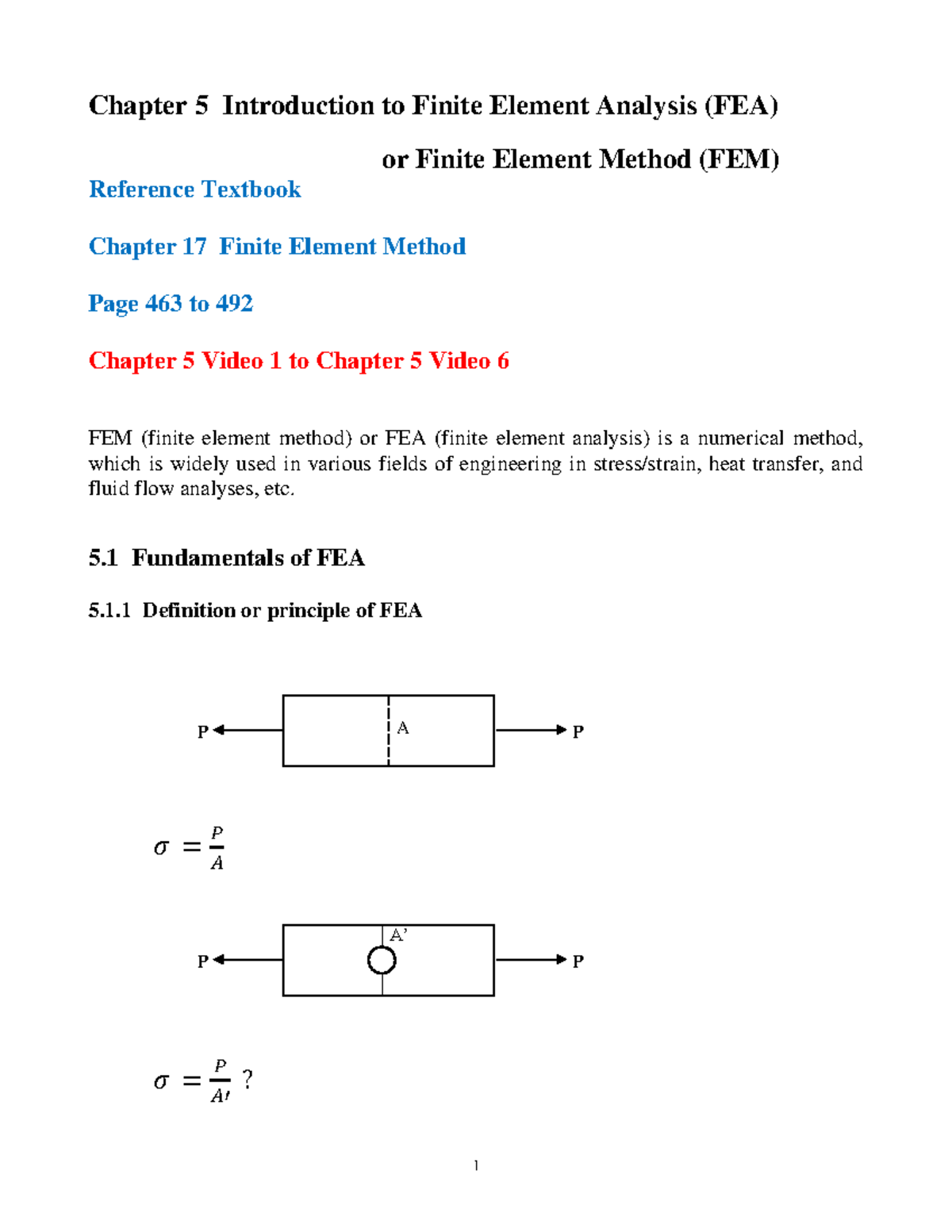 Chapter 5 Video Notes 1 - Chapter 5 Introduction to Finite Element ...