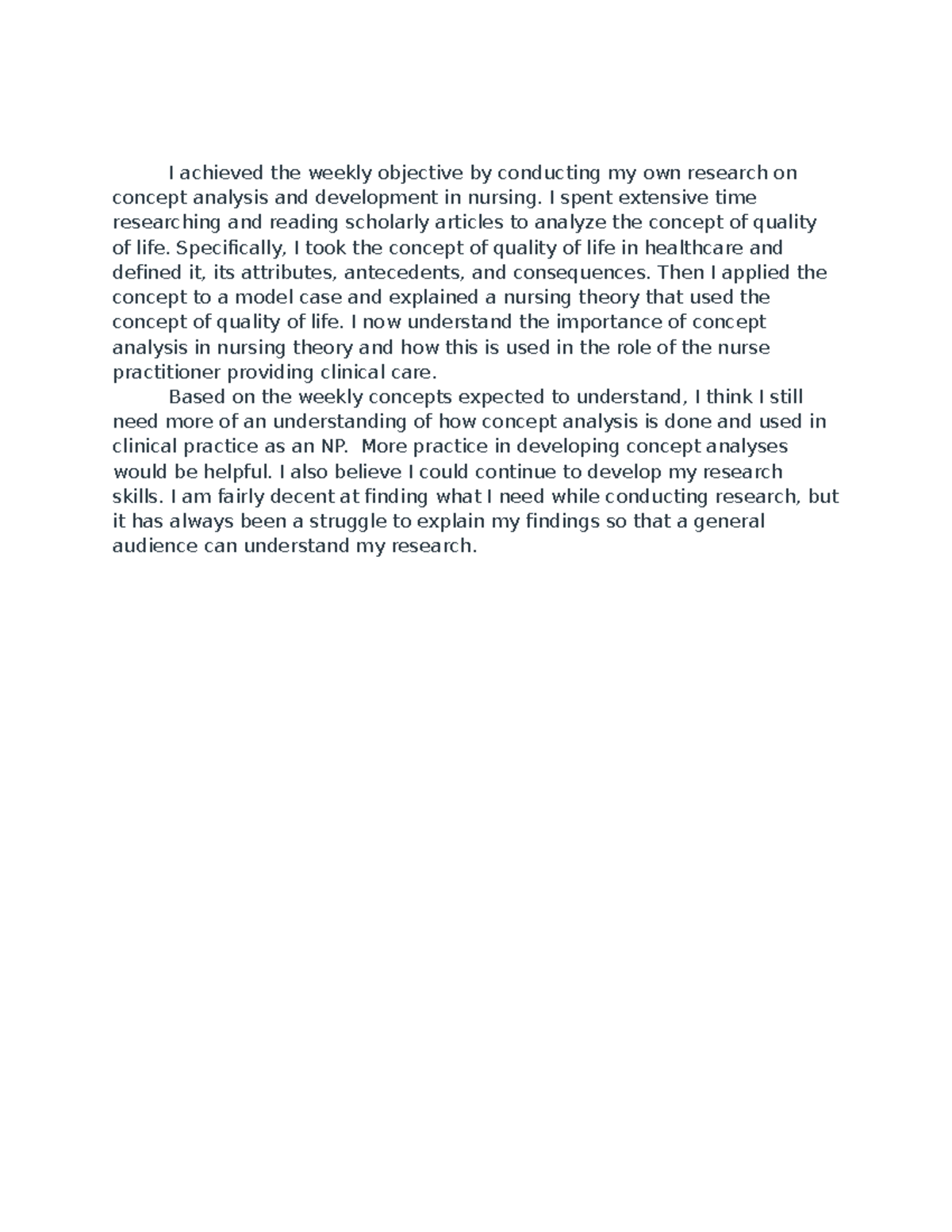 Week 3 Reflection - I achieved the weekly objective by conducting my ...