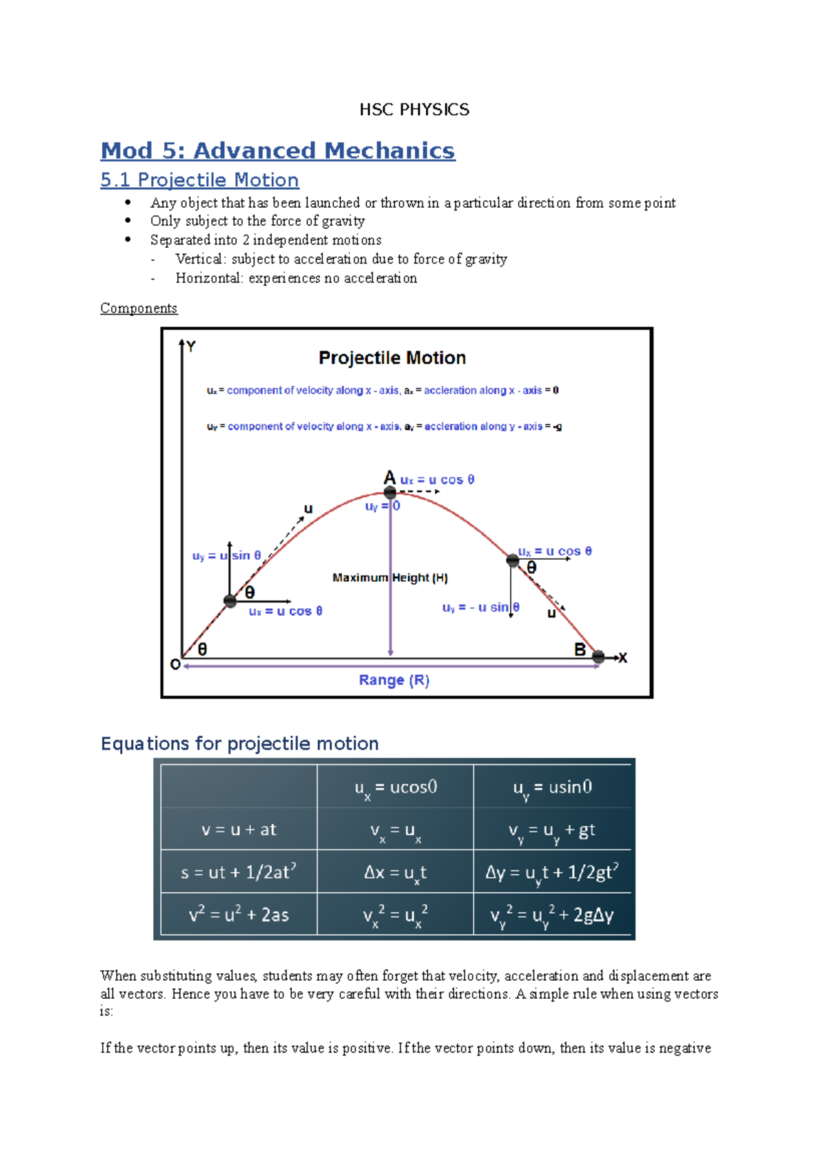 HSC Physics - notes - ####### HSC PHYSICS Mod 5: Advanced Mechanics 5 ...