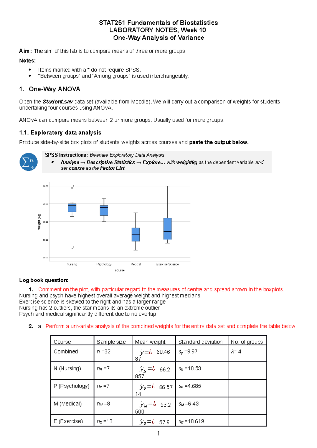 Lab Week 10 2021 - STAT251 - UOW - Studocu