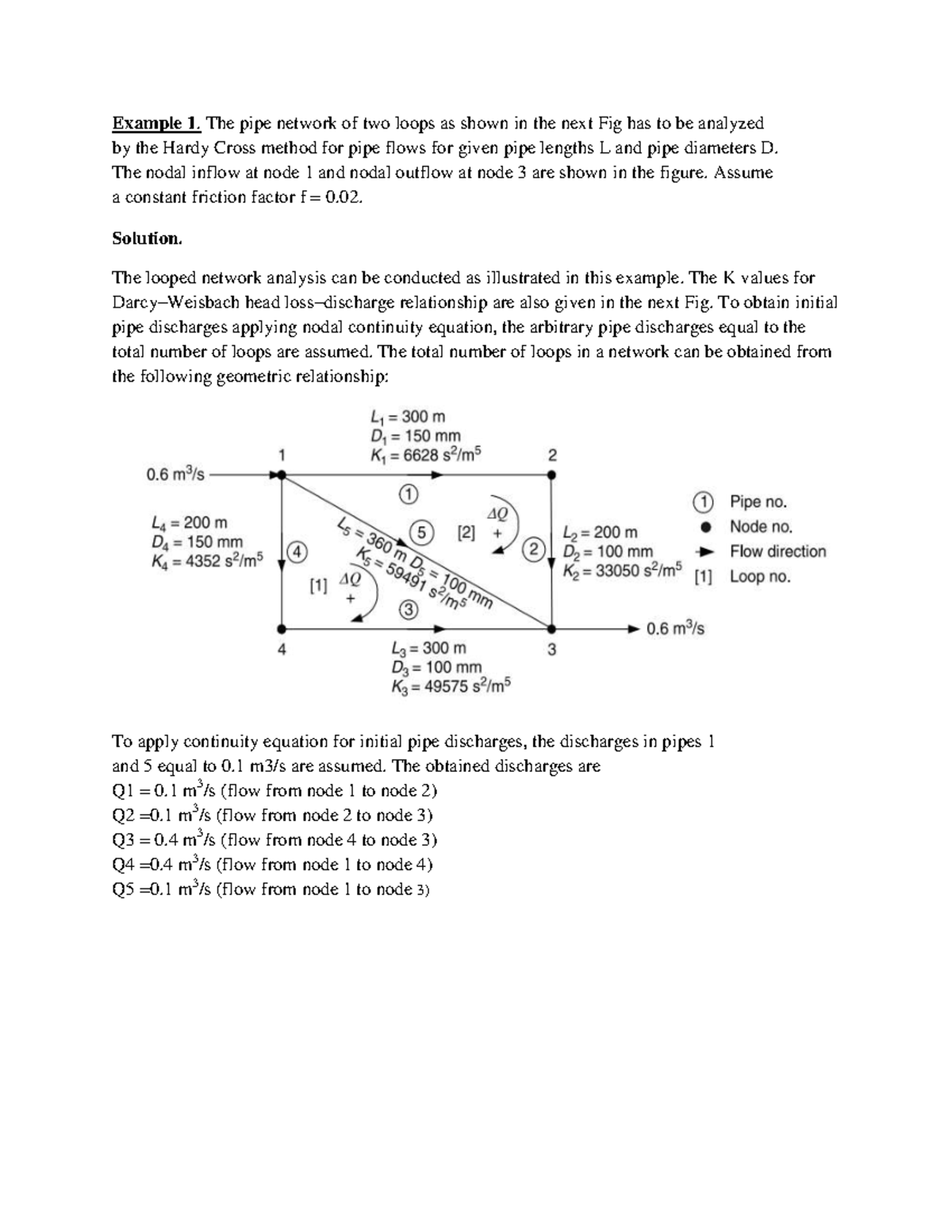 Worksheet 1293305698 WS ditribution example - Example 1. The pipe ...