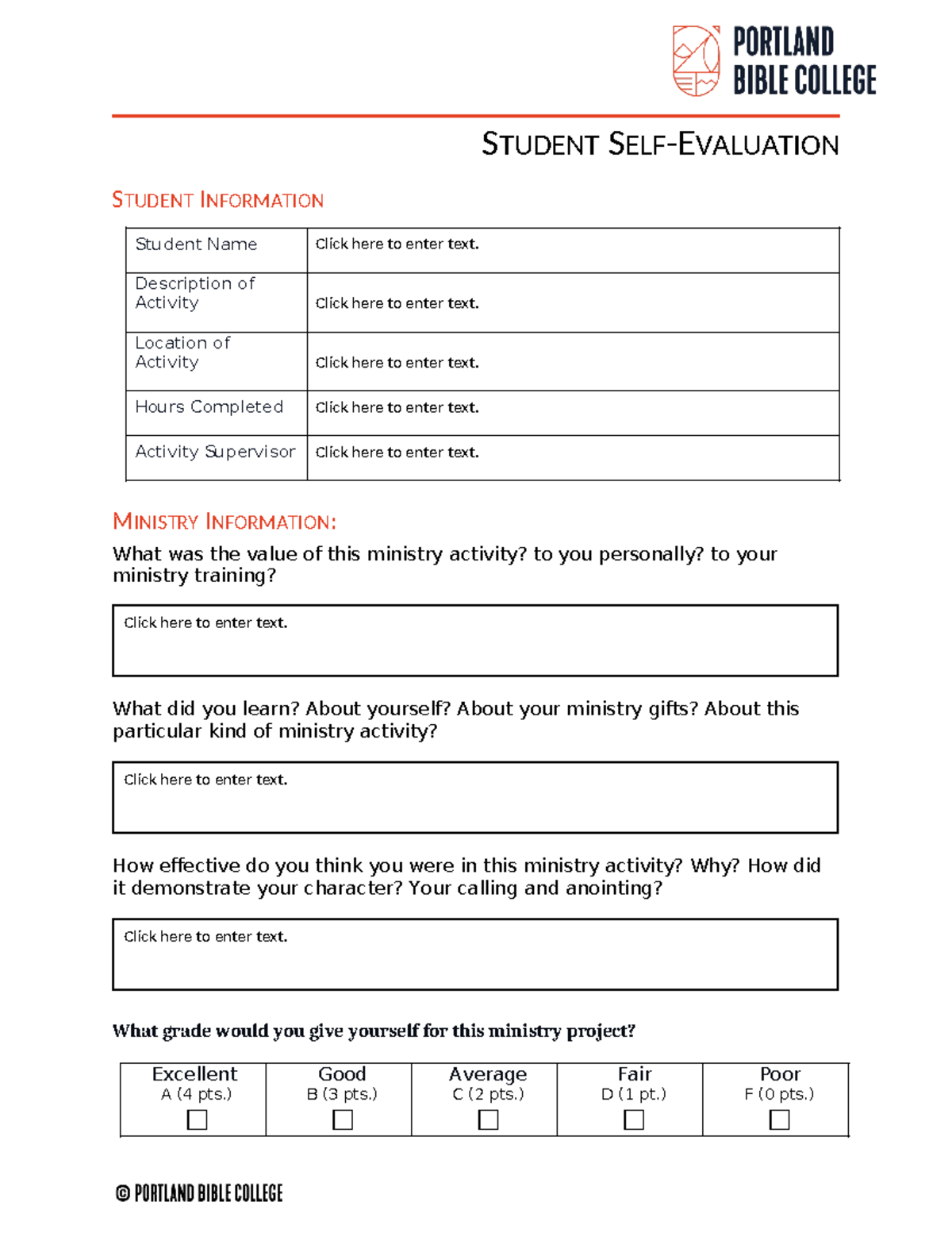 Student Self-Evaluation Template - STUDENT SELF-EVALUATION STUDENT ...
