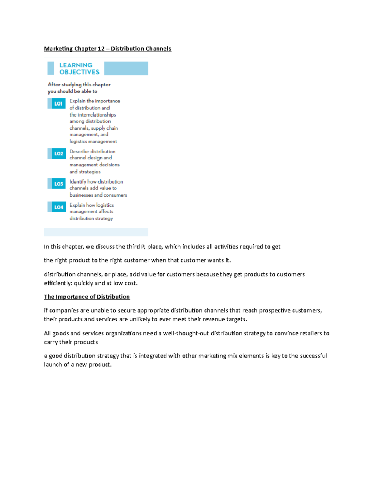 Marketing Chapter 12 - distribution channels, or place, add value for ...