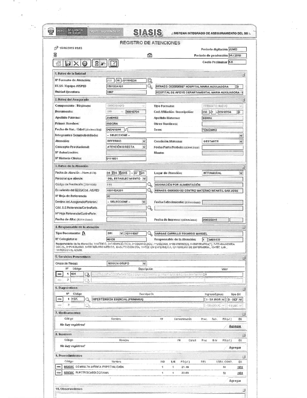 LLENADO DE FORMATO UNICO DEL SIS - FUA - Bases Farmacologicas de los ...