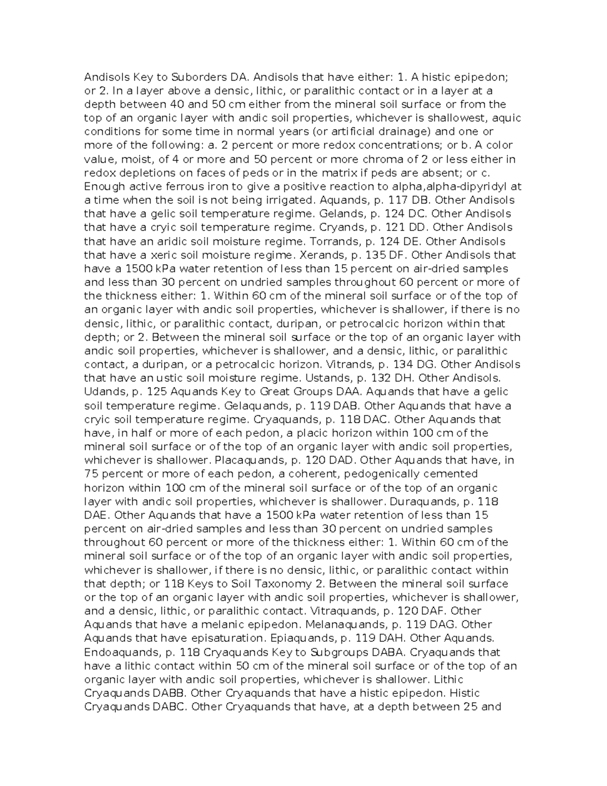 Andisoles - suelos - Andisols Key to Suborders DA. Andisols that have ...