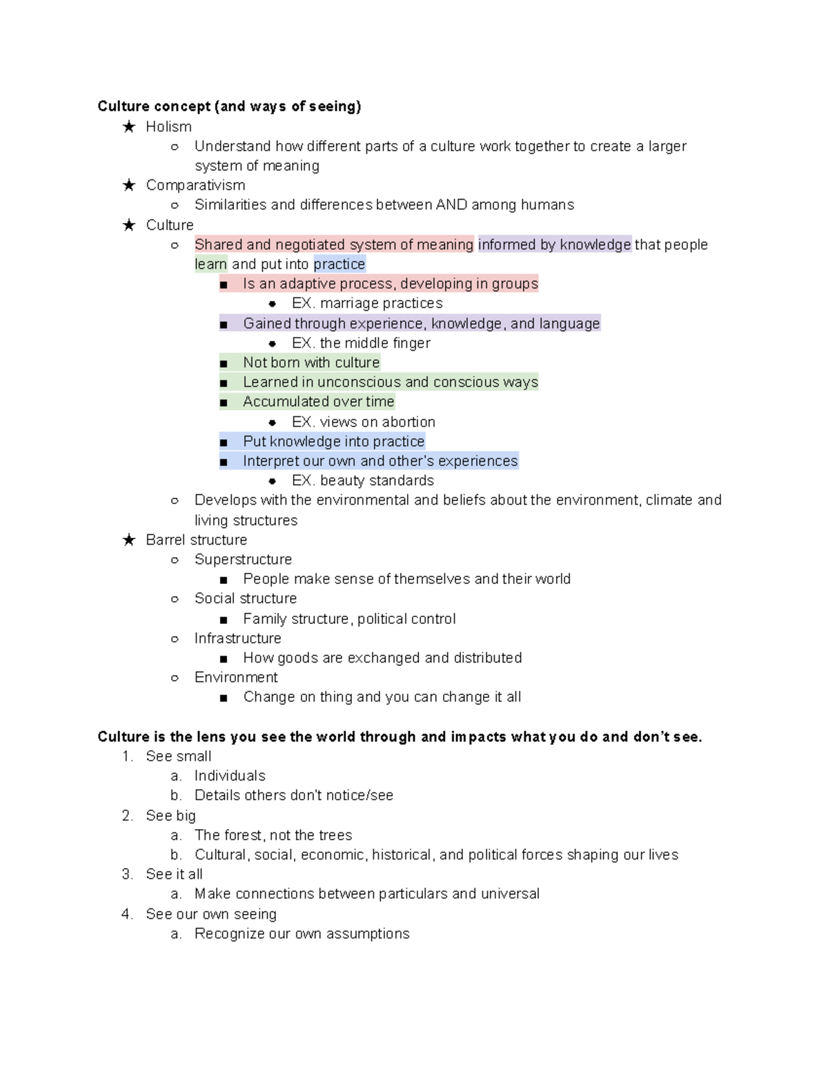 Anth 101 Perspectives Powerpoint Notes From Professor Ericksons Introduction To Cultural