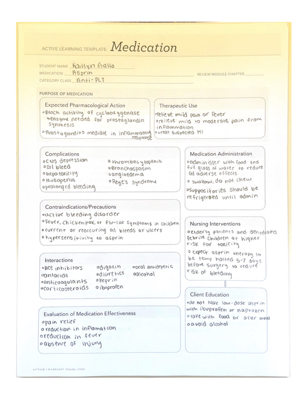 Medication - worksheet - AHS 1020 - Studocu