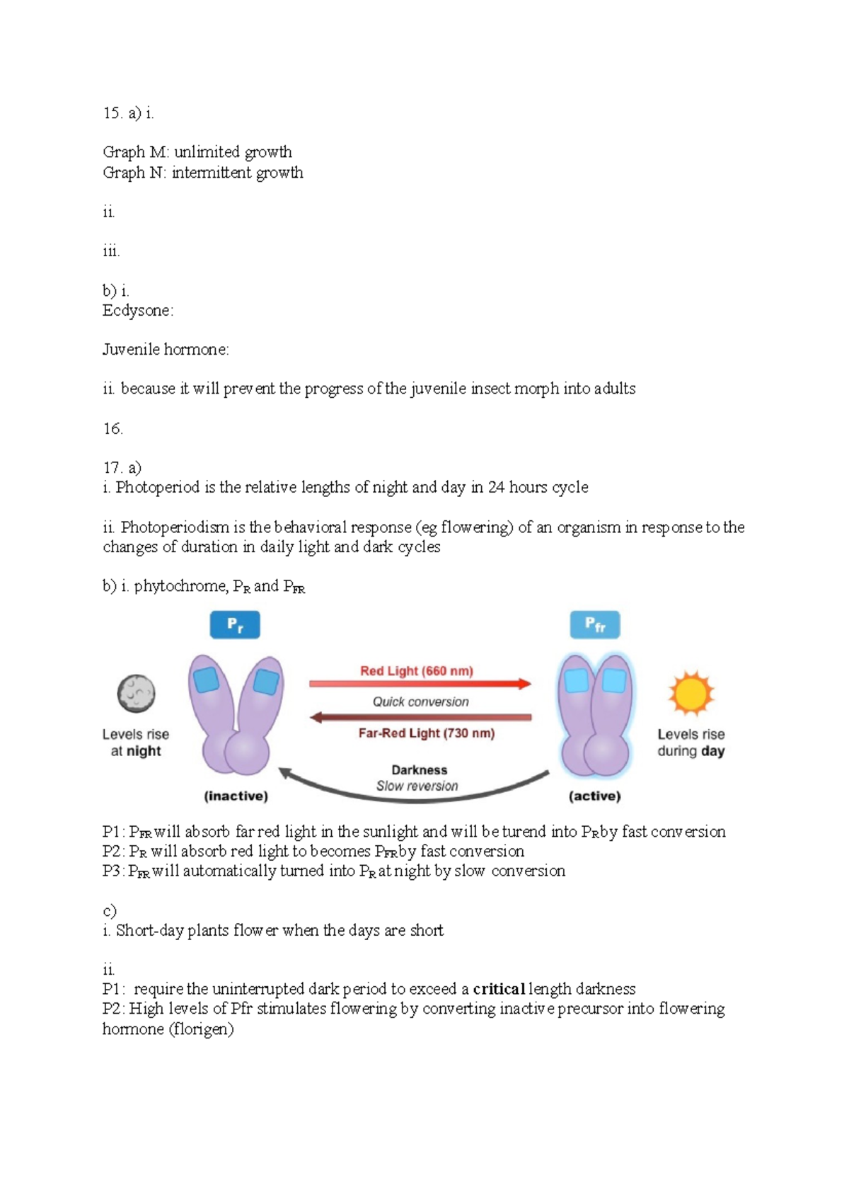 Xtra - oks - a) i. Graph M: unlimited growth Graph N: intermittent ...