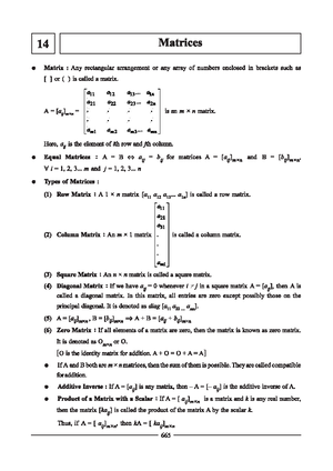 Matrices Worksheet 1 - Practice - Name: __________ Section I. About ...